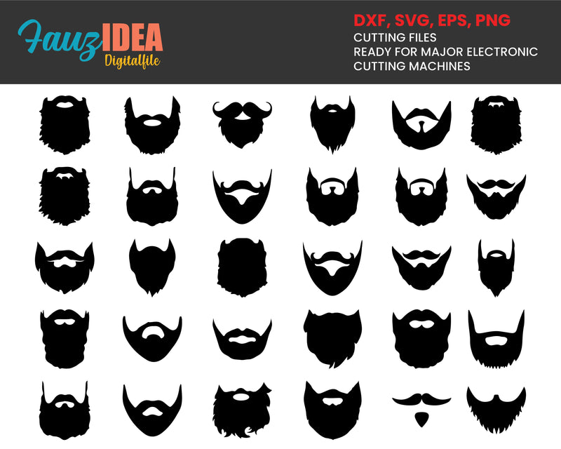 30 Beard Svg, Beard svg Cut Files, Beard Svg Bundle, Beard Clipart ...