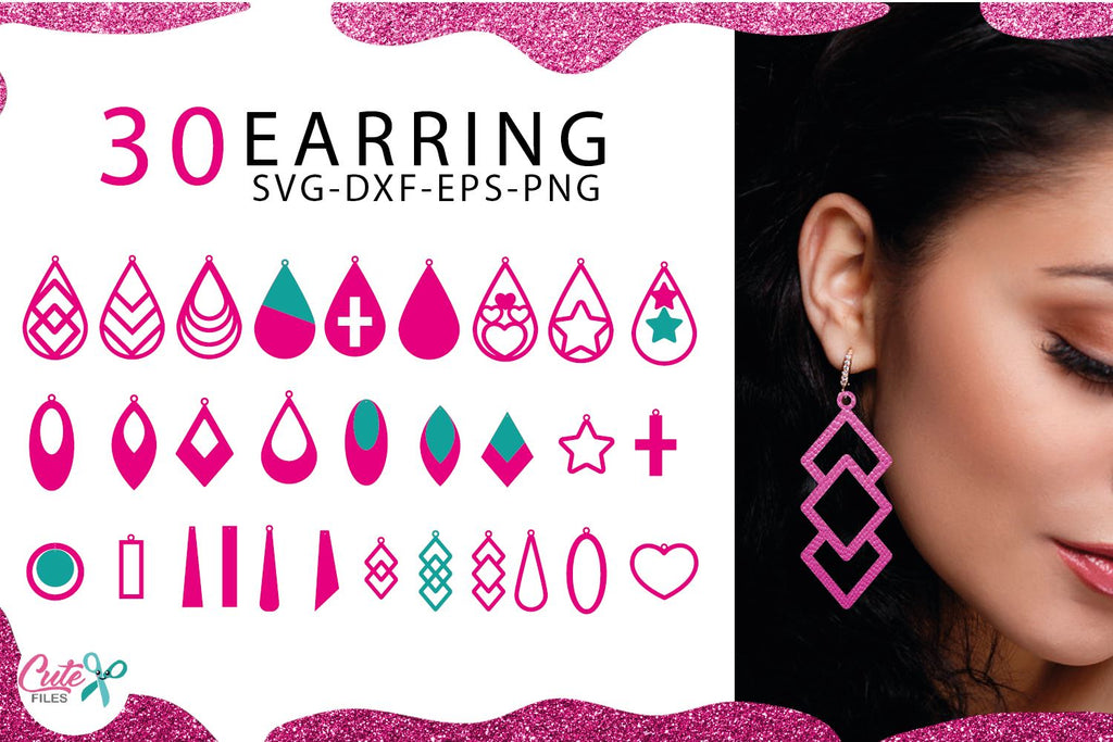 30 Earrings templante SVG Bundle for crafters - So Fontsy