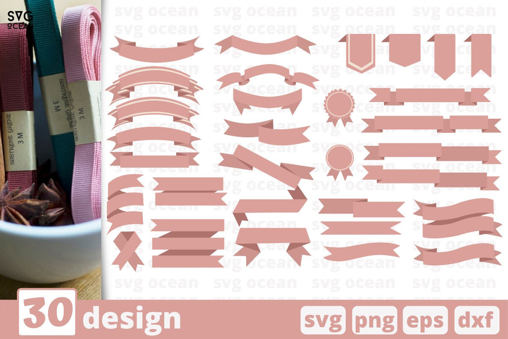 30 Ribbon designs cricut svg - So Fontsy