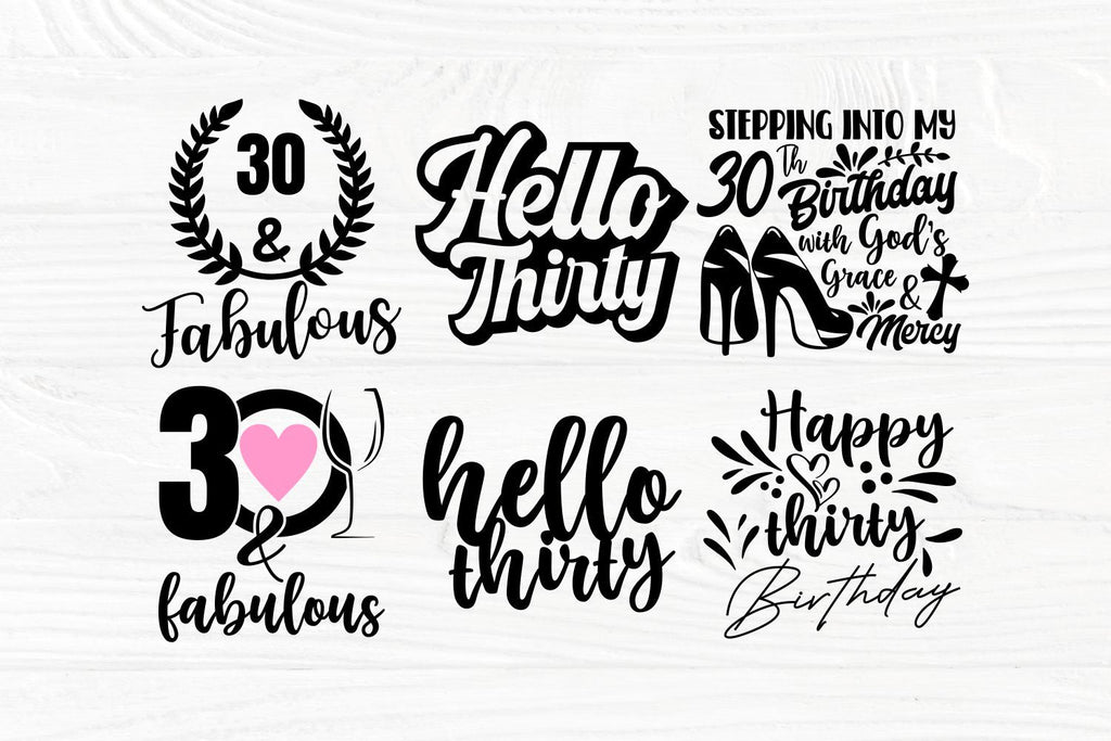 30th Birthday SVG, Happy Birthday Svg, Thirty Svg, Png, Dxf, Eps, Ai ...