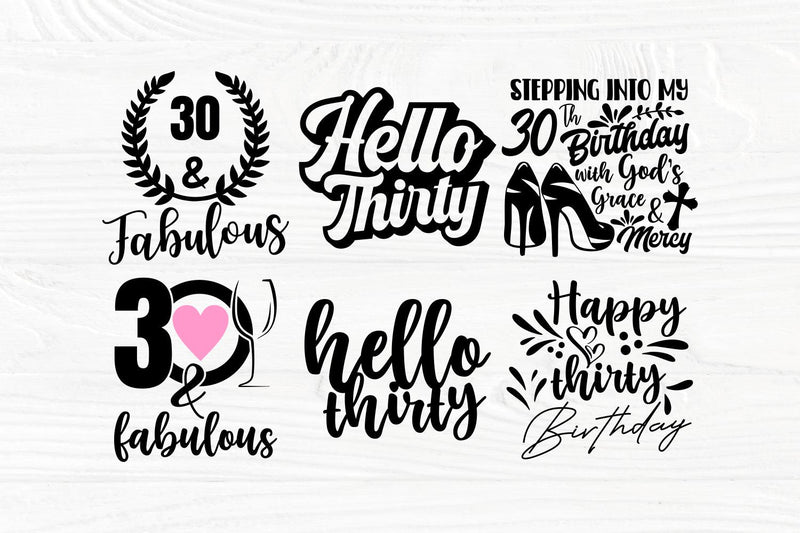 30th Birthday SVG, Happy Birthday Svg, Thirty Svg, Png, Dxf, Eps, Ai ...