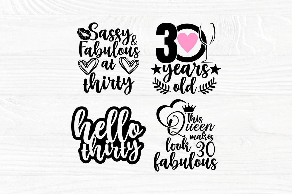 30th Birthday SVG, Happy Birthday Svg, Thirty Svg, Png, Dxf, Eps, Ai ...
