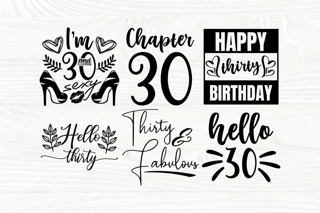 30th Birthday SVG, Happy Birthday Svg, Thirty Svg, Png, Dxf, Eps, Ai ...