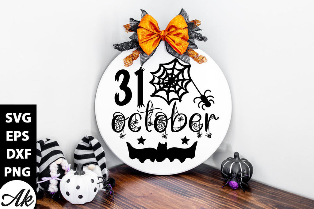 31 october Round Sign - So Fontsy