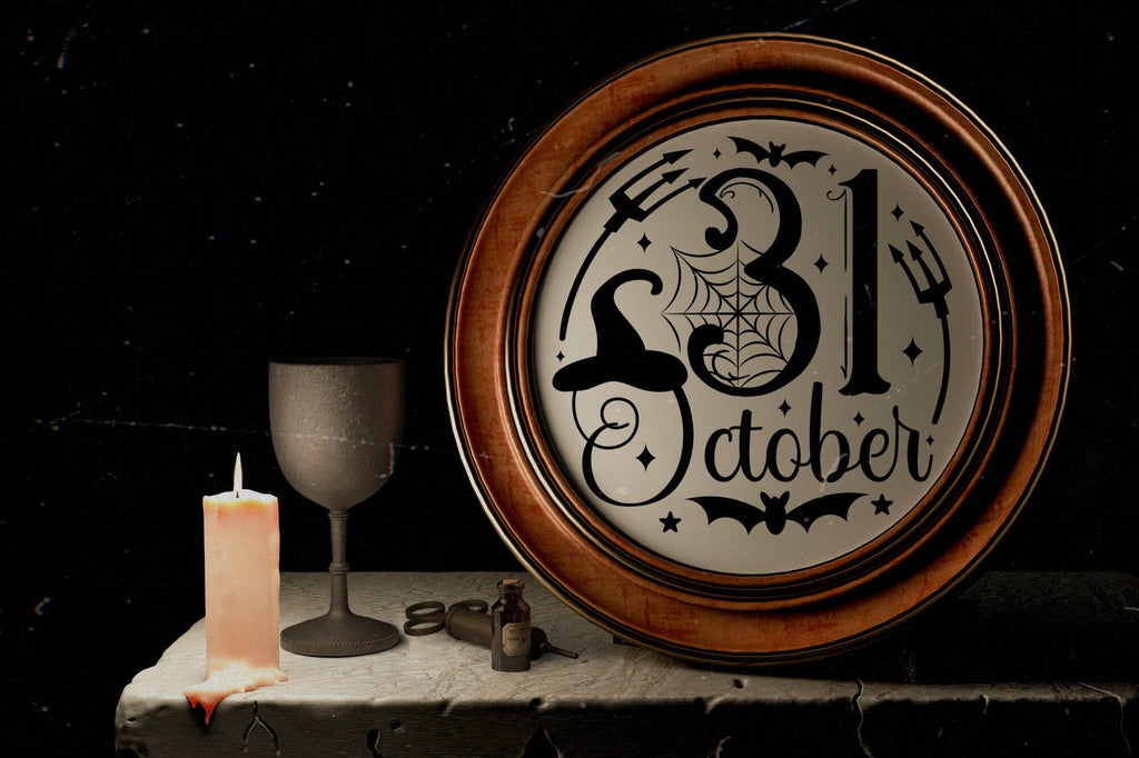 31 October SVG, Halloween Round Sign SVG - So Fontsy