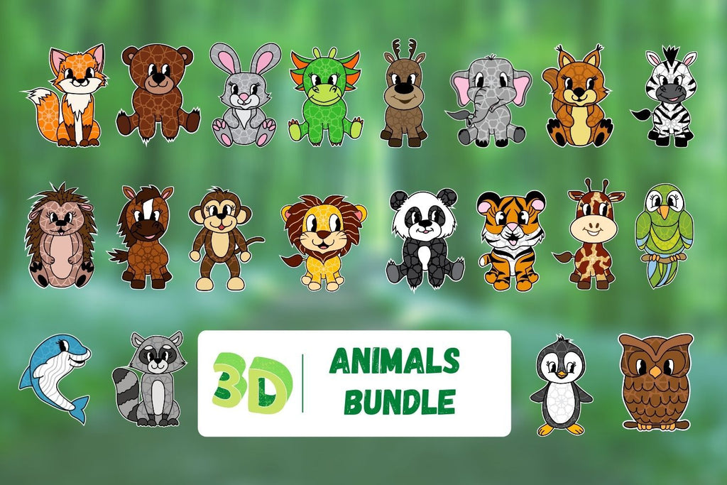 3D Animals SVG Bundle - So Fontsy