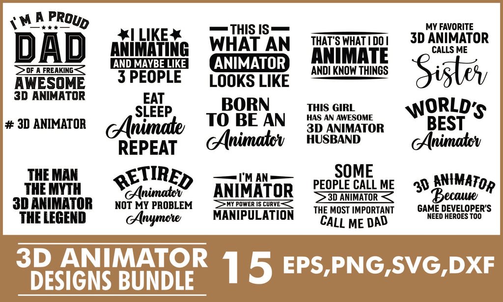 3D Animator SVG Designs Bundle - So Fontsy