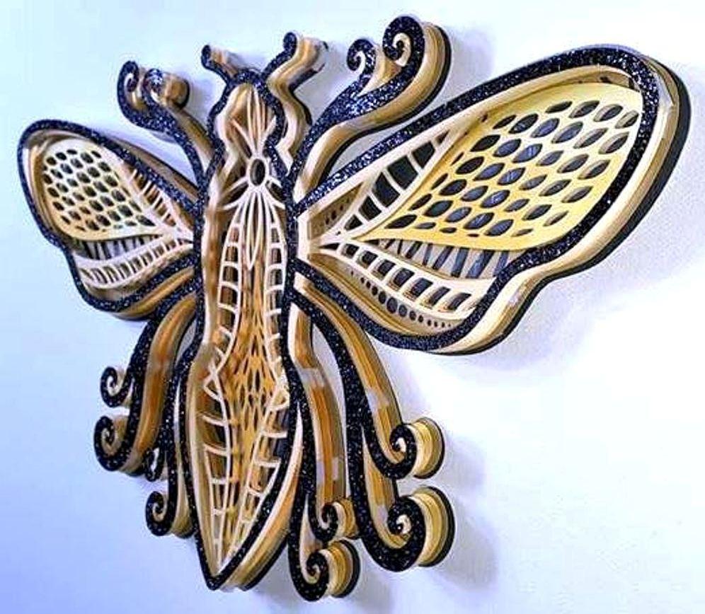 3D Bee Mandala Multi Layered Mandala SVG - So Fontsy