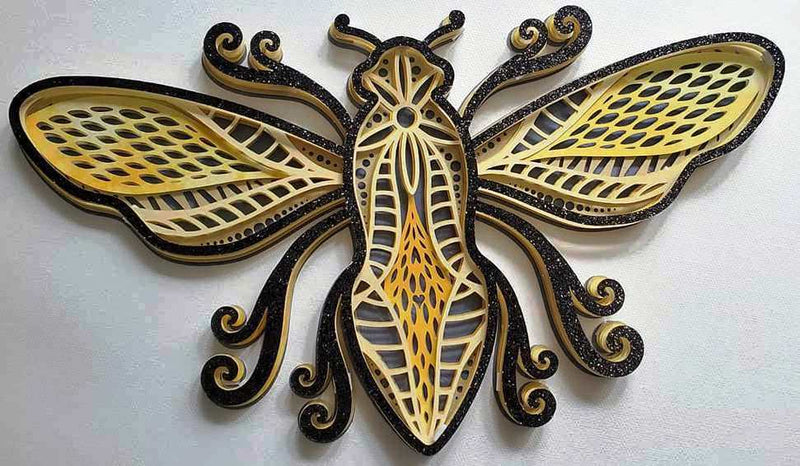 3D Bee Mandala Multi Layered Mandala SVG - So Fontsy