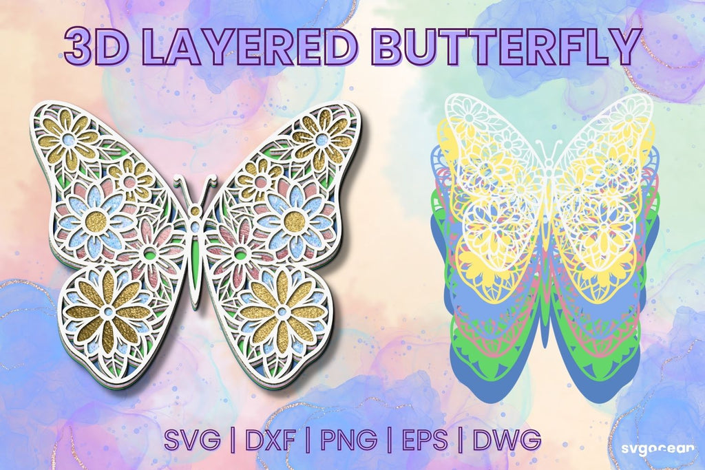 3D Butterfly SVG Bundle - So Fontsy