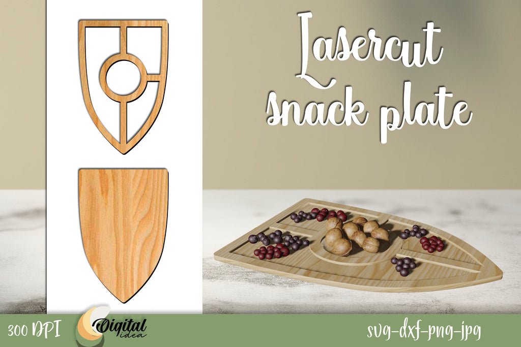 3D Design. Snack Plates Laser Cut. Kitchen Decor Laser Cut. - So Fontsy