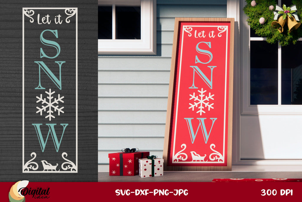 Vertical Signs SVG. Christmas Vertical Door Sign SVG. 3D Door Sign ...