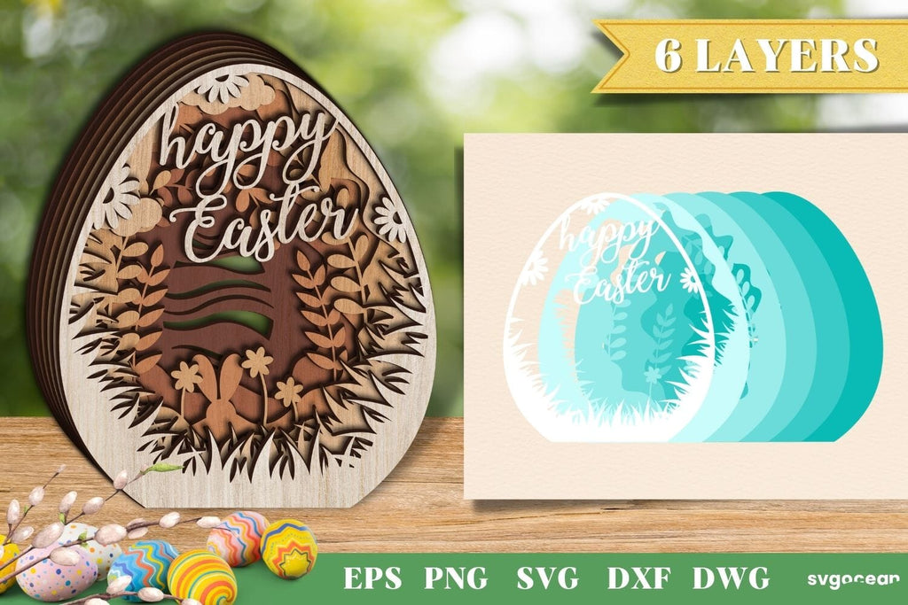 3D Easter Eggs Laser Cut | SVG | Glowforge - So Fontsy