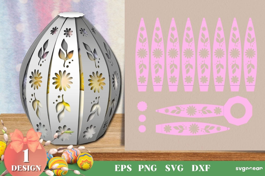 3D Easter Lanterns SVG | Paper Cut Craft - So Fontsy