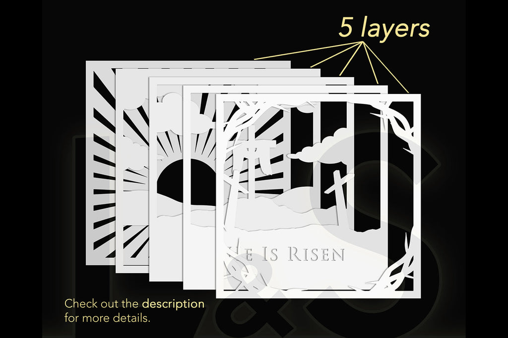 3D Easter Shadow Box Template | Jesus Resurrection Light Box Svg - So ...