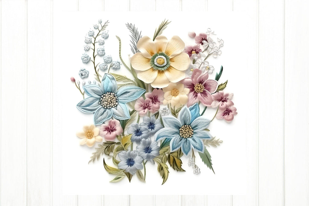 3D Embroidery Design. Tumbler Sublimation Wrap. - So Fontsy