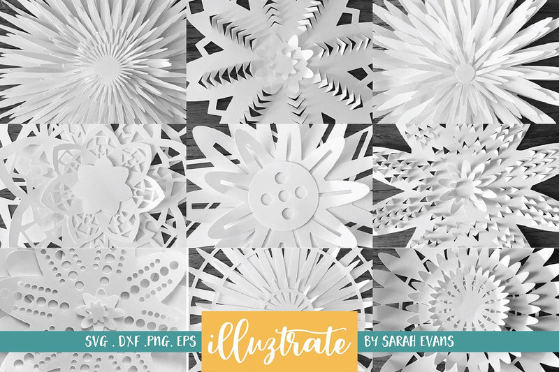 3d Flower Paper Craft Bundle - So Fontsy