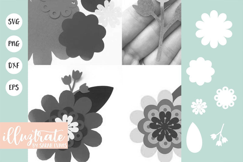 3d Flower Paper Craft Bundle - So Fontsy