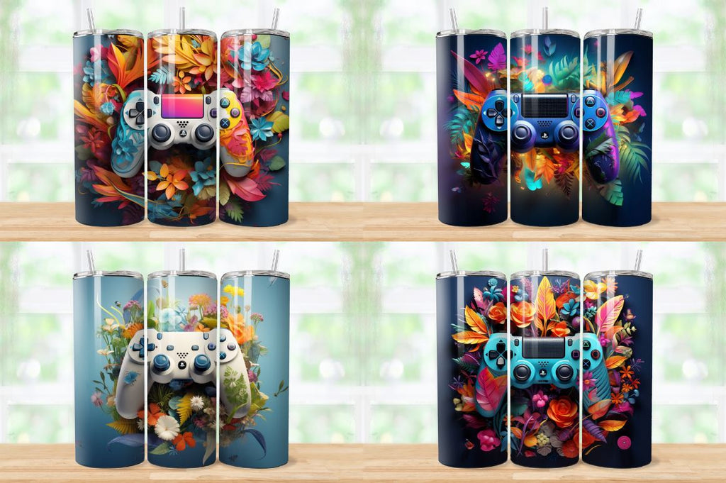 3D Game Controller Tumbler Wrap Bundle - So Fontsy