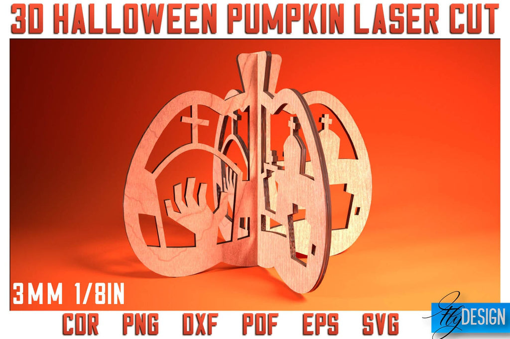3D Halloween Pumpkin Laser Cut SVG | Pumpkin Laser Cut SVG Design | CNC ...