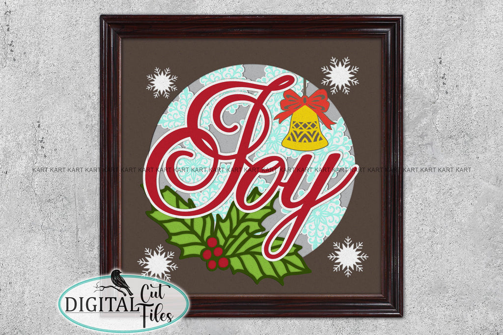 3D Joy Layered Christmas shadow light box svg cut file - So Fontsy