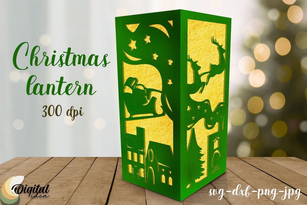 3D Lantern. Christmas Lantern Paper Cut. Lantern 3D Papercut - So Fontsy