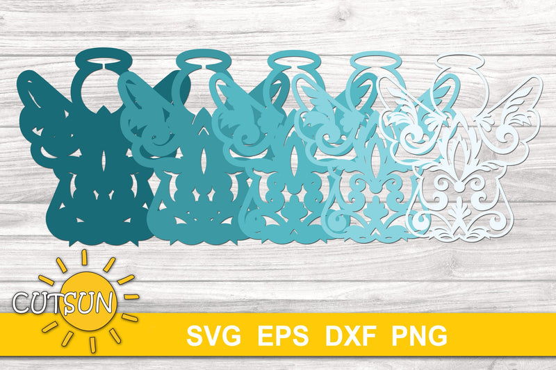 3D Layered Angel SVG | 3D Layered Christmas Angel SVG - So Fontsy