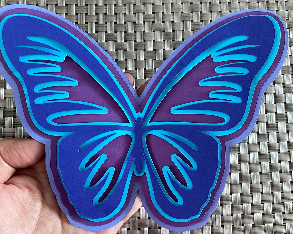 3D Layered Butterfly Design - So Fontsy