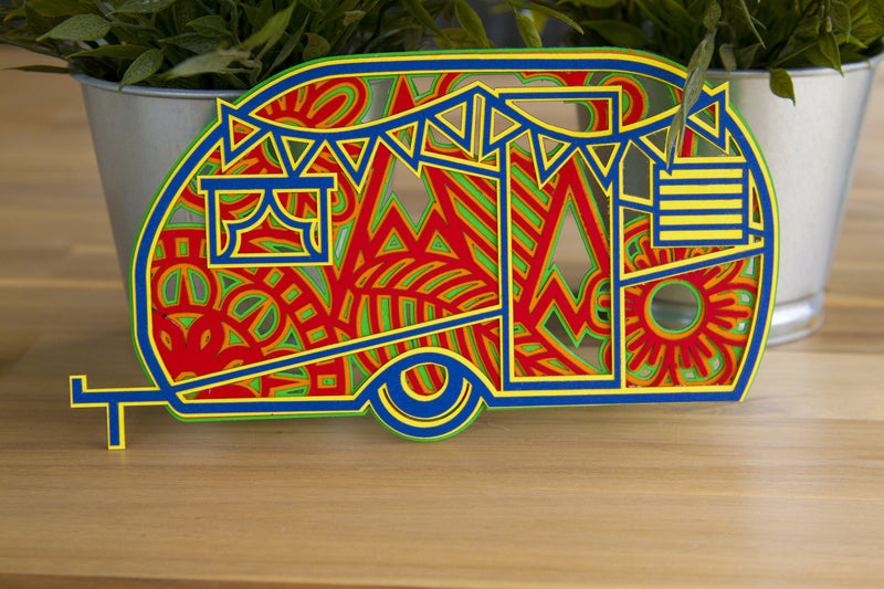 3D Layered Camper Mandala cut file for crafters 5 layers - So Fontsy