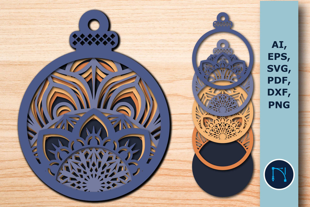 3D Layered Christmas Ornaments SVG - So Fontsy