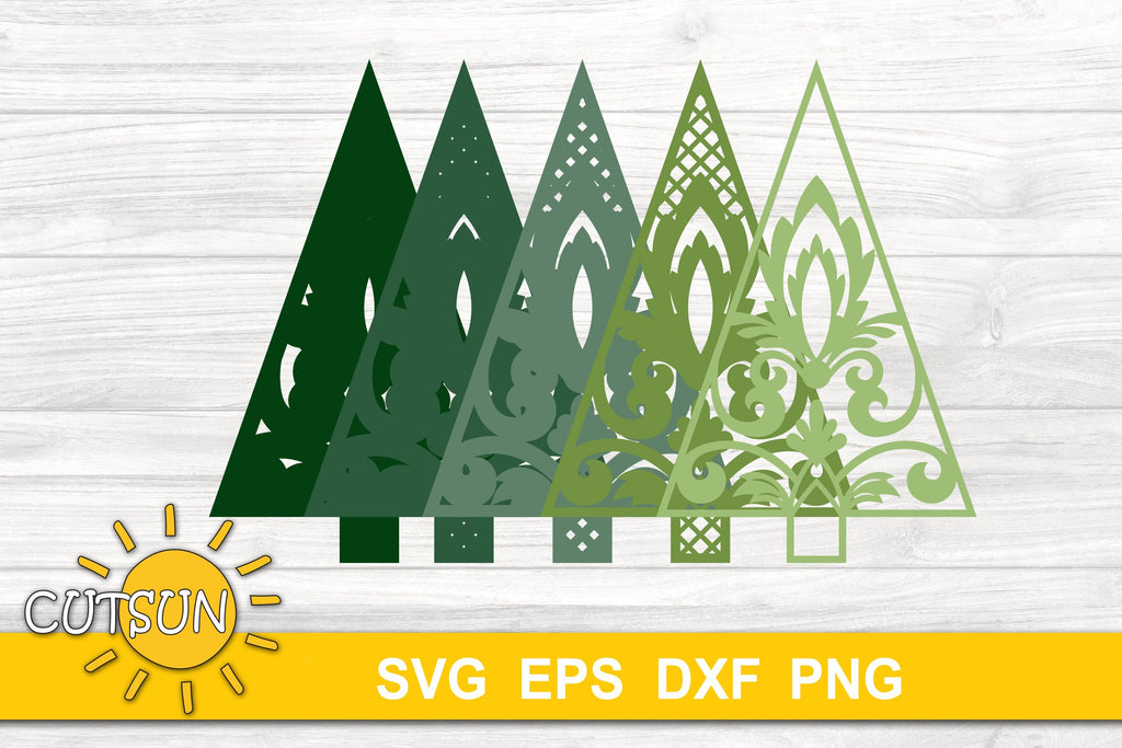3D Layered Christmas Tree SVG | Christmas tree SVG - So Fontsy