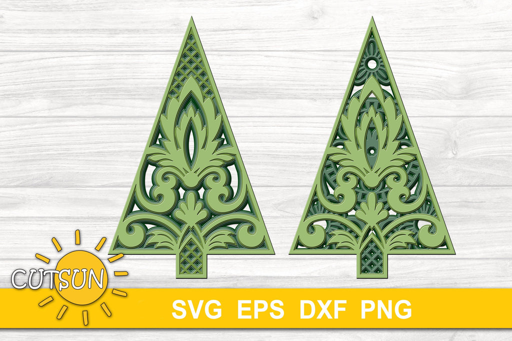 3D Layered Christmas Tree SVG | Christmas tree SVG - So Fontsy