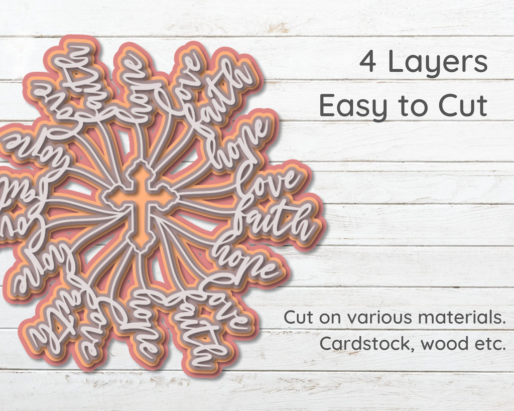 3D Layered Cross Mandala, Faith Cross Mandala Svg, Christian Svg files ...
