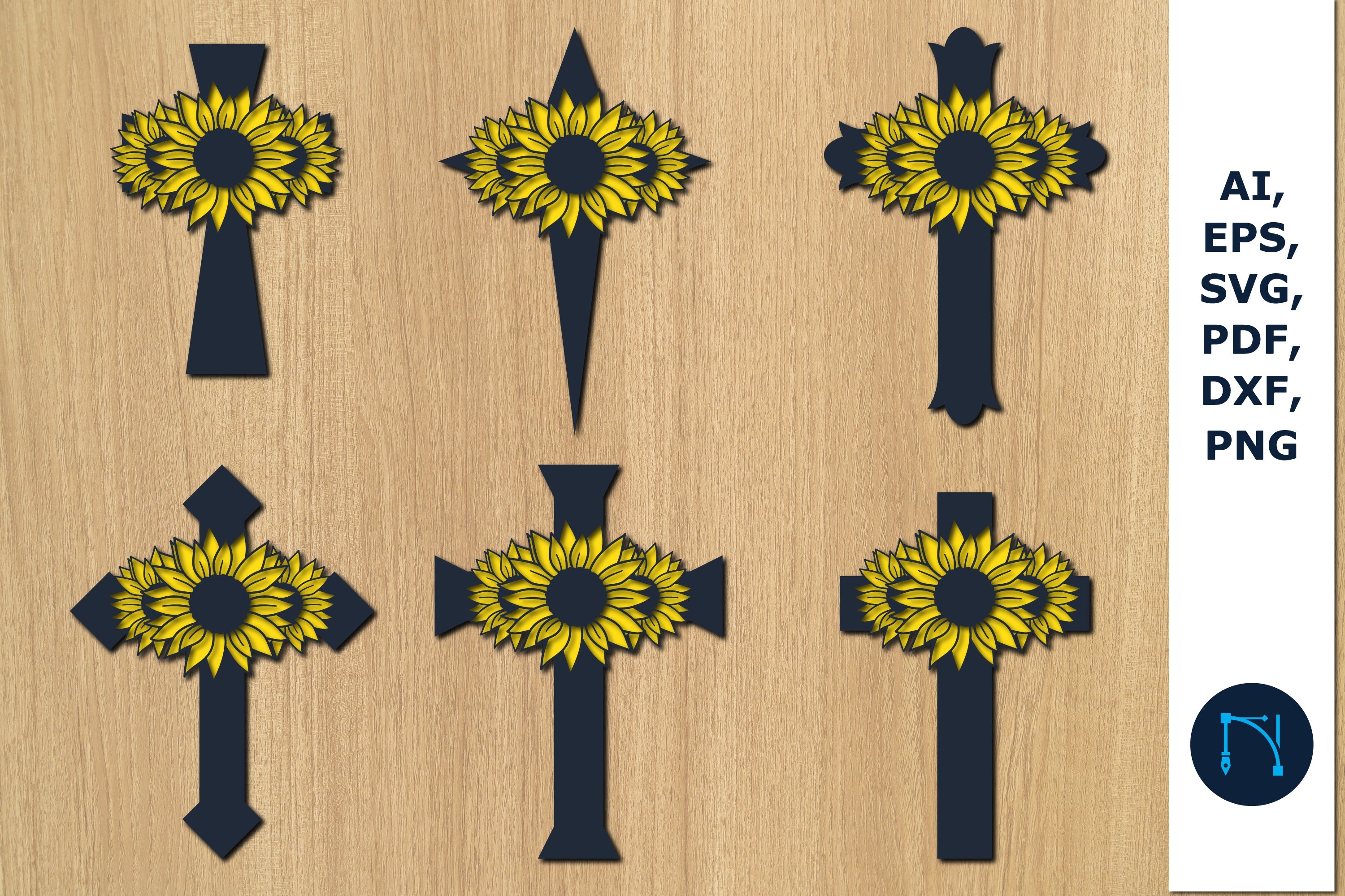 3d layered Cross SVG cut file bundle - So Fontsy