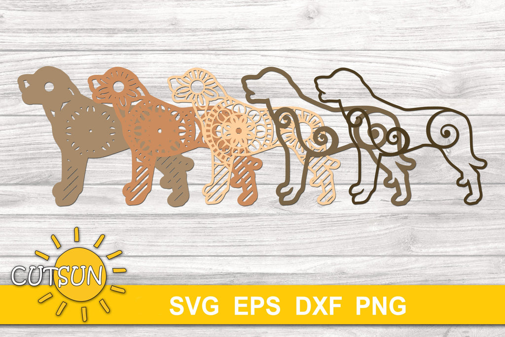 3D Layered Dog Labrador Retriever SVG - So Fontsy