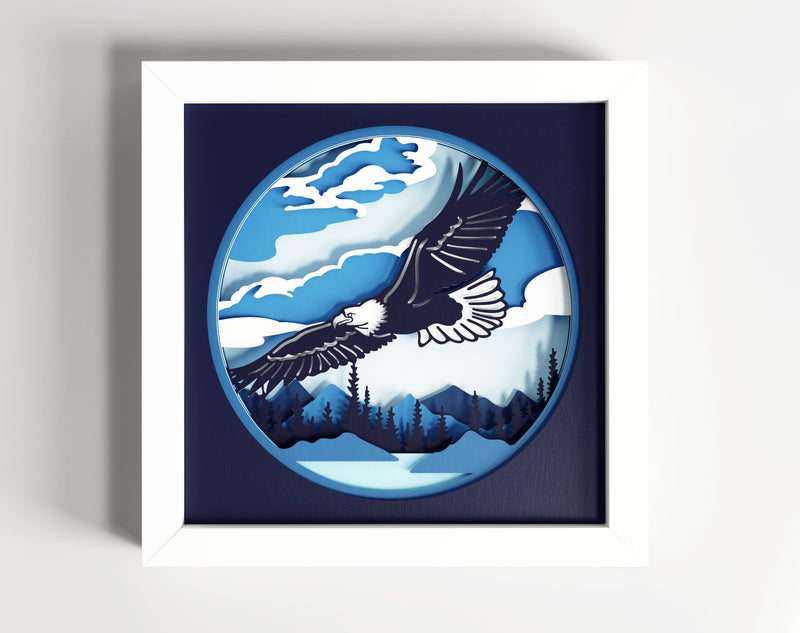 3d Layered Eagle Svg, 3D Designs, 3d paper, Shadow box svg, 3d svg ...