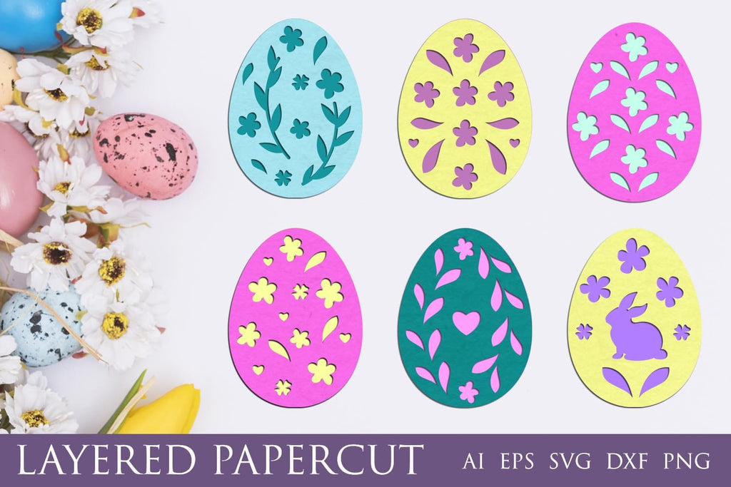 3d layered easter egg svg, Papercut easter decorations for cricut - So Fontsy