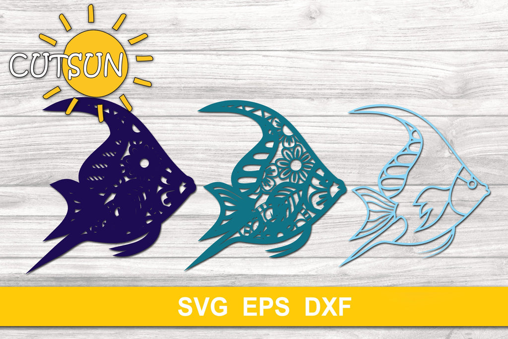 3D Layered Fish Mandala cut file for crafters 3 layers - So Fontsy