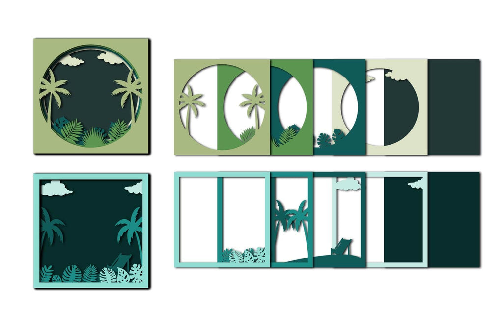 3d layered frame Tropical Beach - So Fontsy