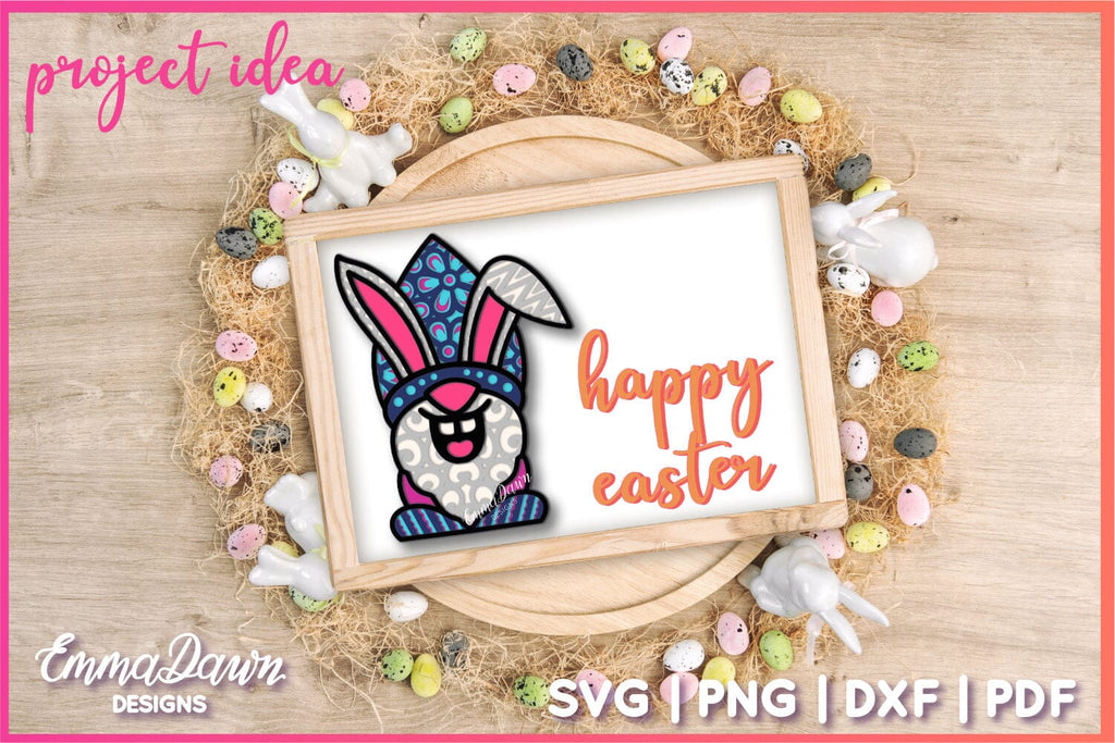 3D Layered Gnome SVG | Easter Bunny Gnome SVG - So Fontsy