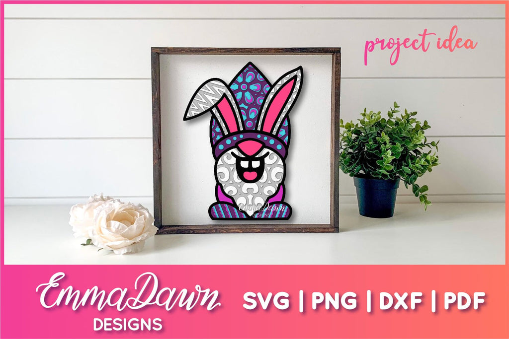 3D Layered Gnome SVG | Easter Bunny Gnome SVG - So Fontsy