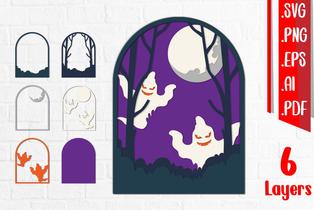 3D Layered Halloween 3 - svg eps ai png pdf - So Fontsy