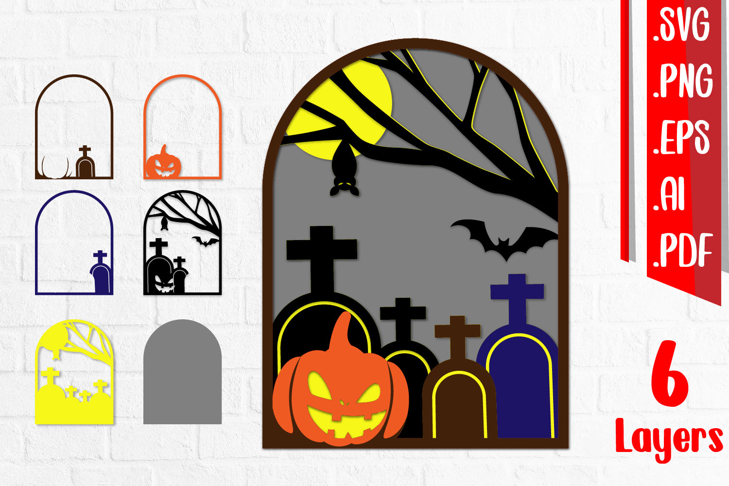 3D Layered Halloween - svg eps ai png pdf - So Fontsy