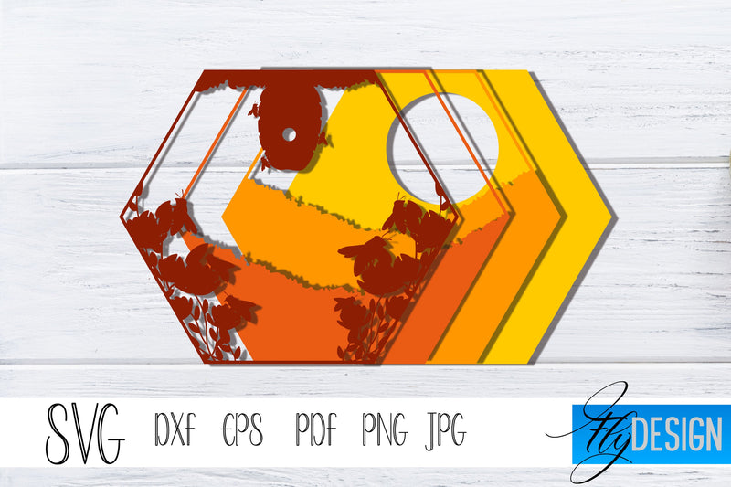 3D Layered Honey Bee. Bee SVG. Multilayered SVG Cut File v.2 - So Fontsy