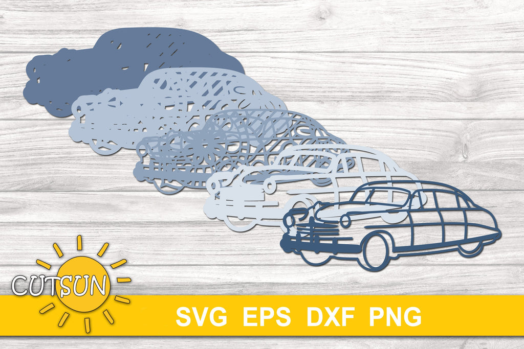 3D Layered Hudson Car Mandala SVG - 5 layers - So Fontsy