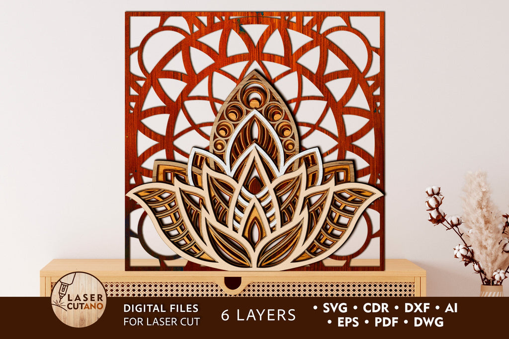3D Layered Mandala Multilayer Cut Files for Laser Cut Wood or Paper Cut ...