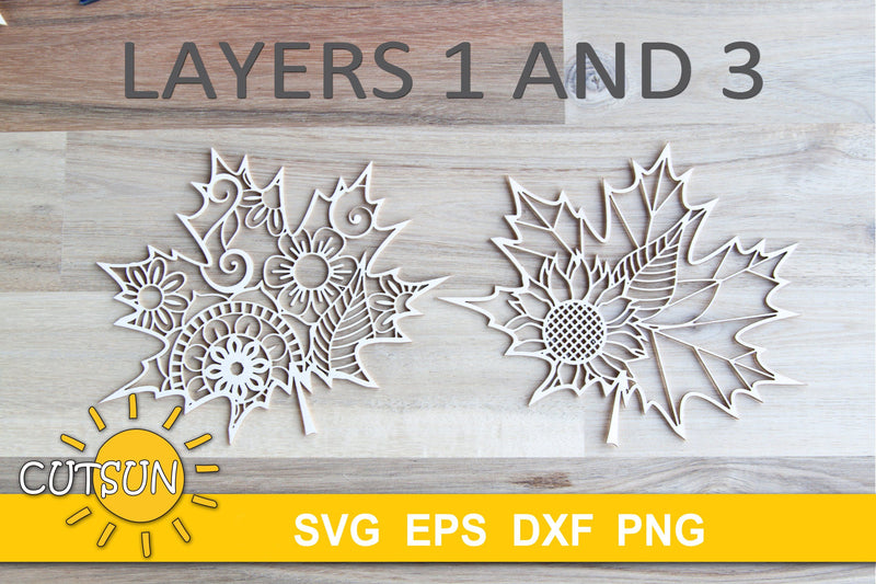 3D Layered Maple Leaf Mandala SVG | Fall SVG | Autumn SVG - So Fontsy