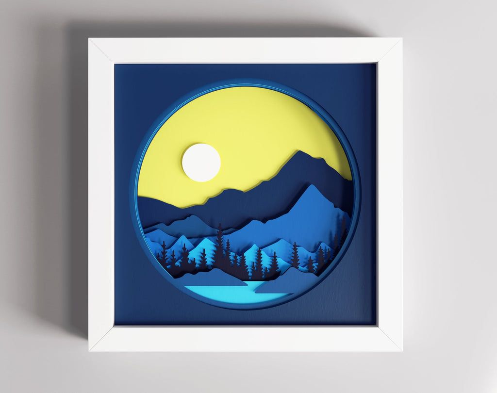 3d Layered Mountain svg, 3d svg, laser cut files, cnc files for wood ...