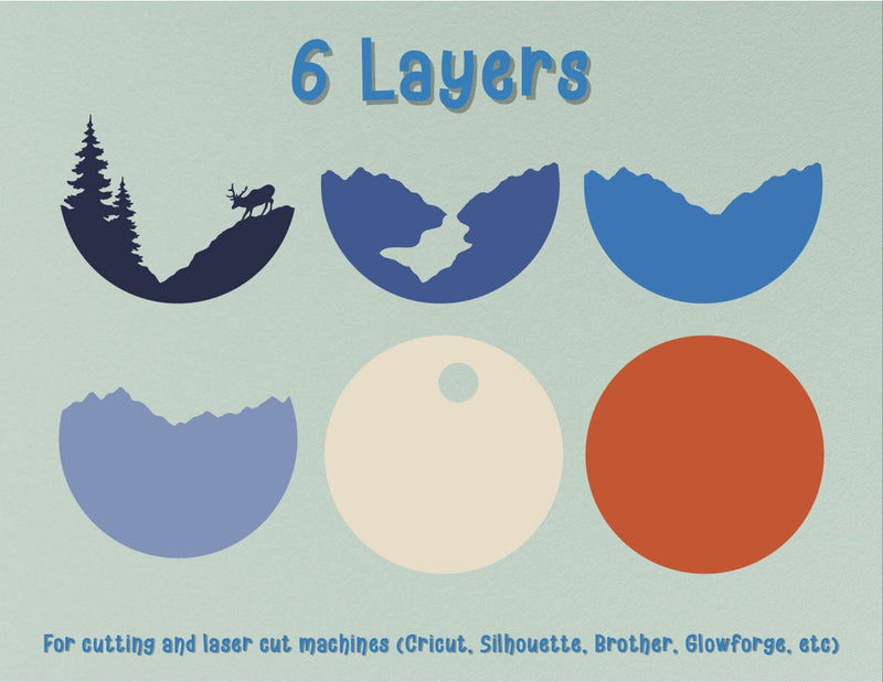 3D Layered Mountain SVG | Mountain Landscape SVG - So Fontsy