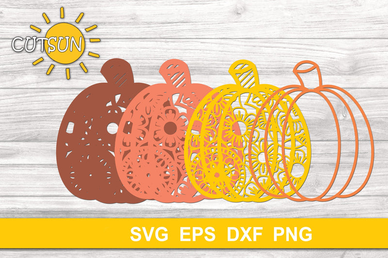 3D Layered Pumpkin Mandala SVG | Fall layered SVG - So Fontsy
